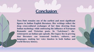 Colonial and Cross-Cultural Influences of Toru Dutt and poem 'Lakshman ...