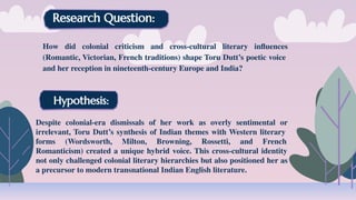Colonial and Cross-Cultural Influences of Toru Dutt and poem 'Lakshman ...