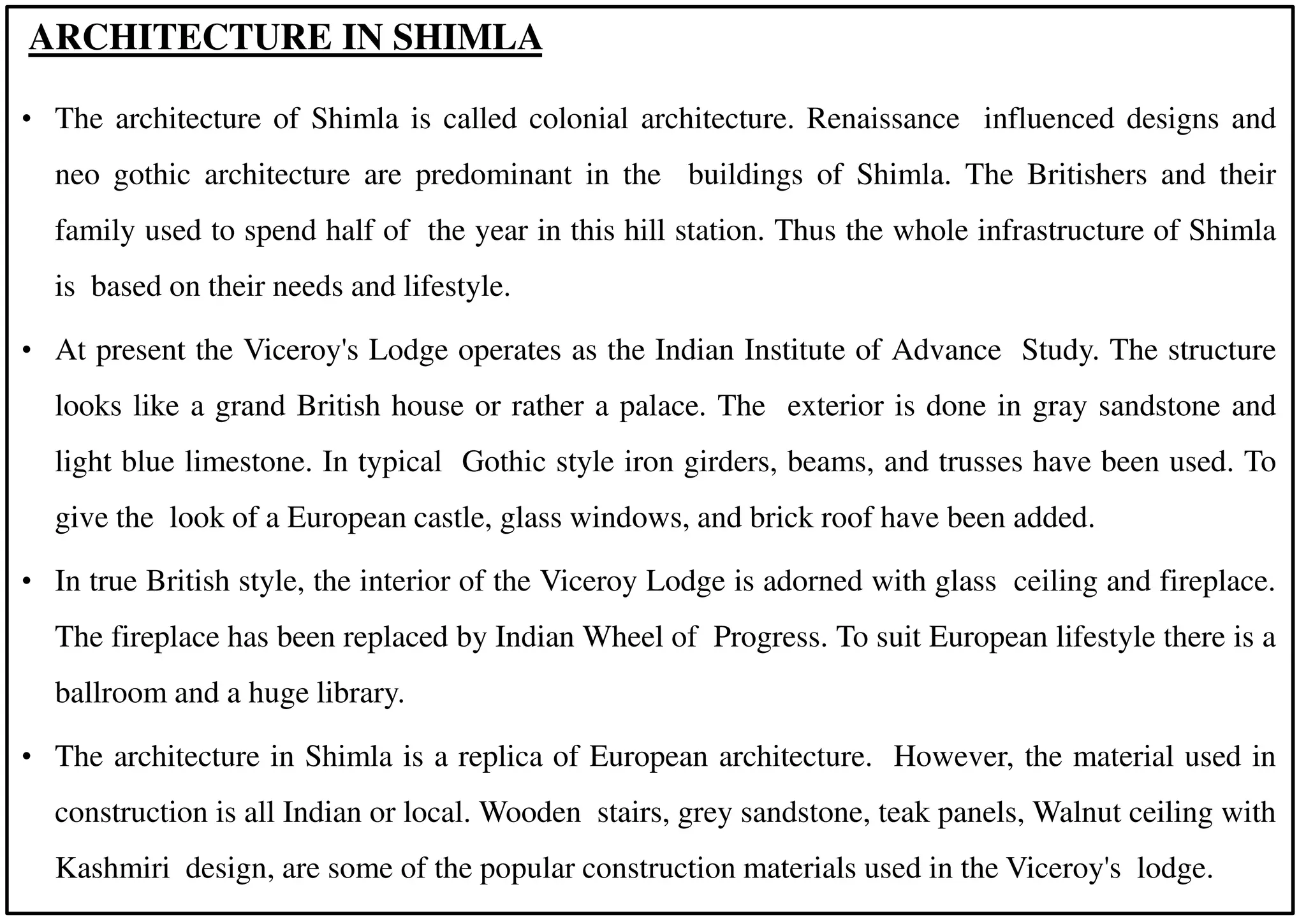 Colonial architectural style of shimla | PDF