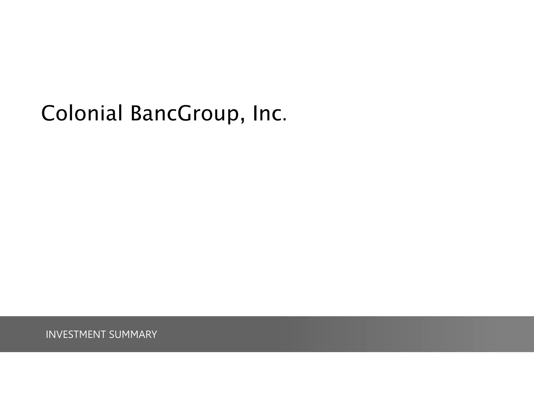 Colonial BancGroup | PDF