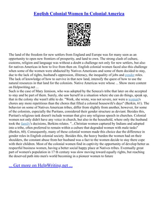 Colonial City | PDF