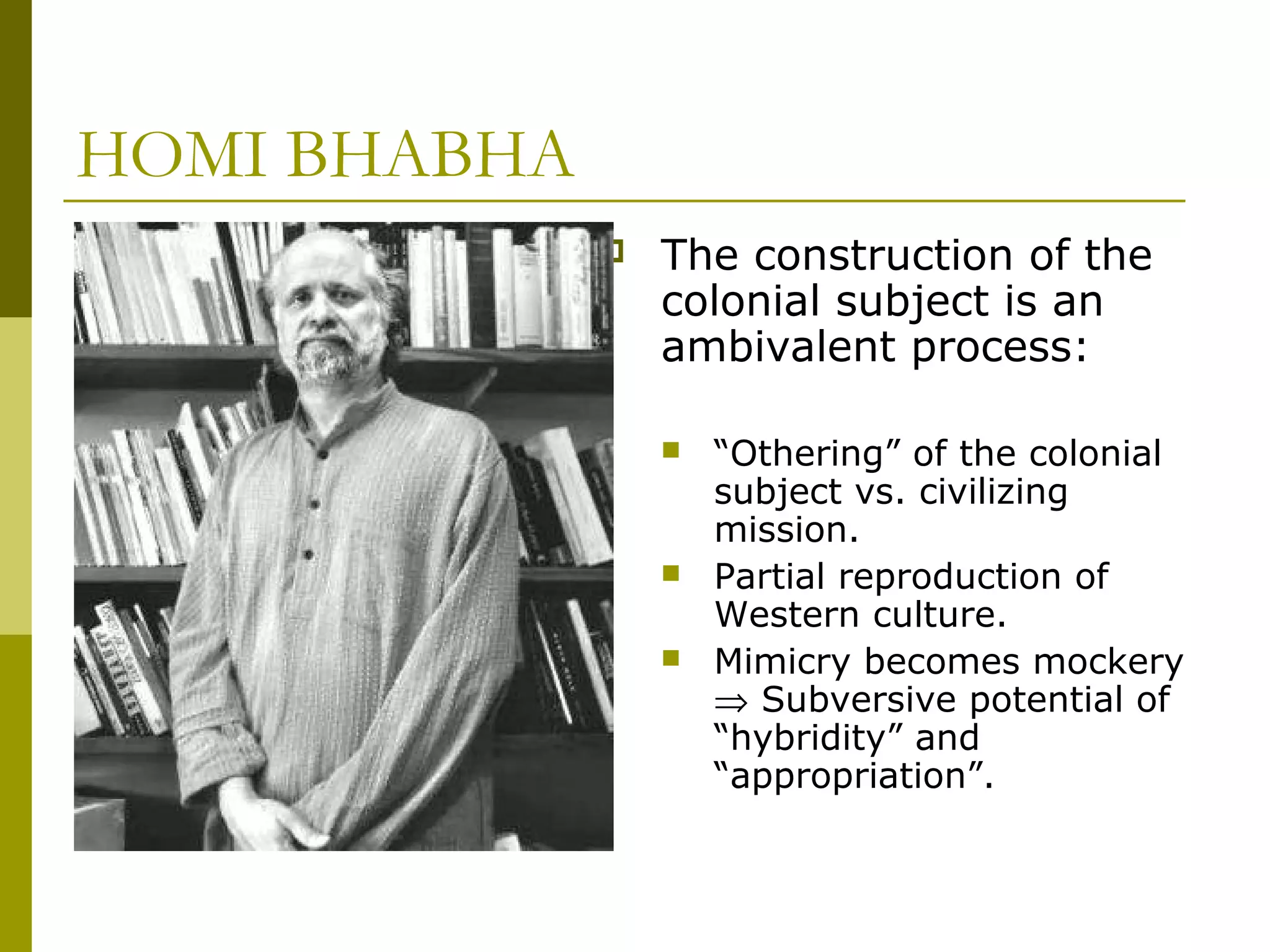 Colonial discourse theories | PPT