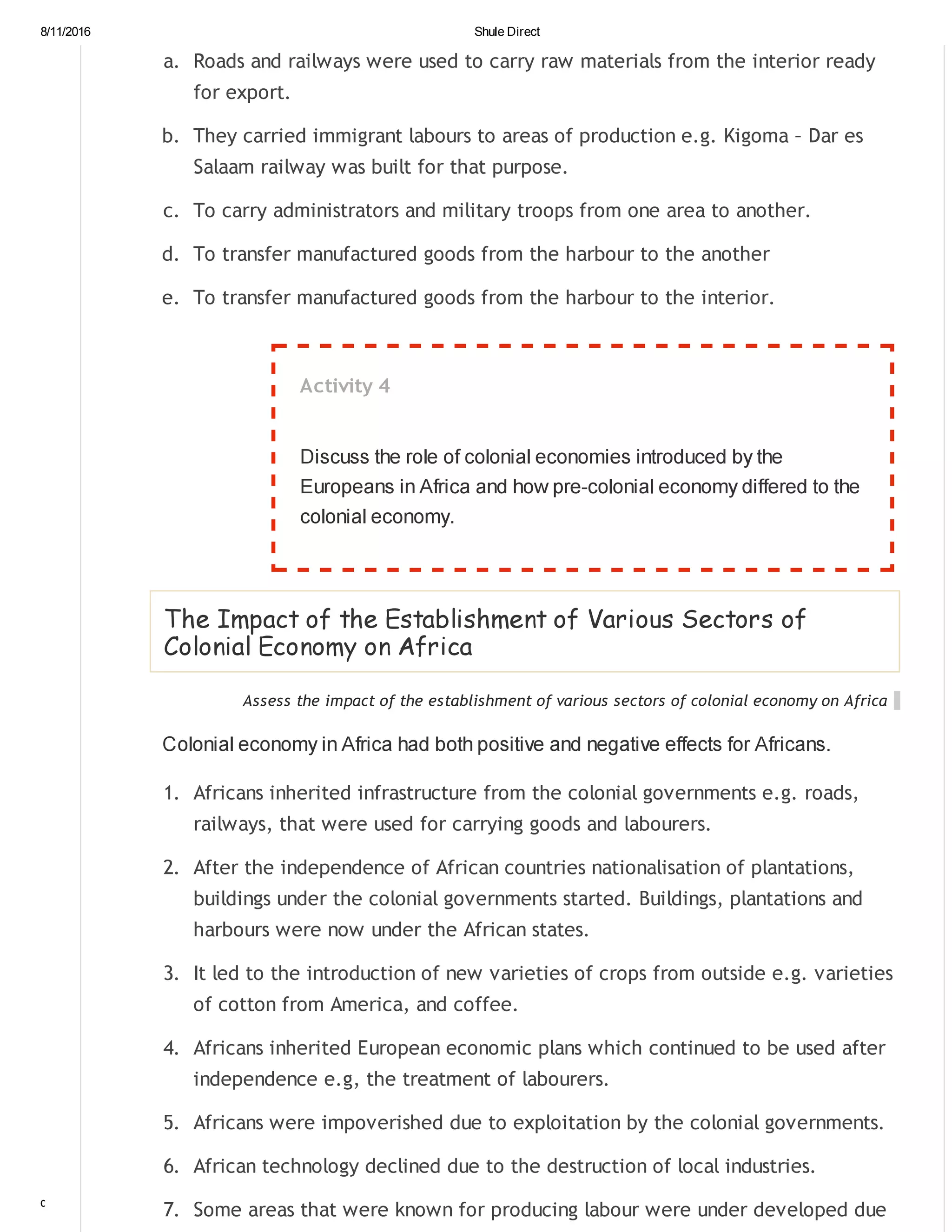 Colonial economy (2) | PDF