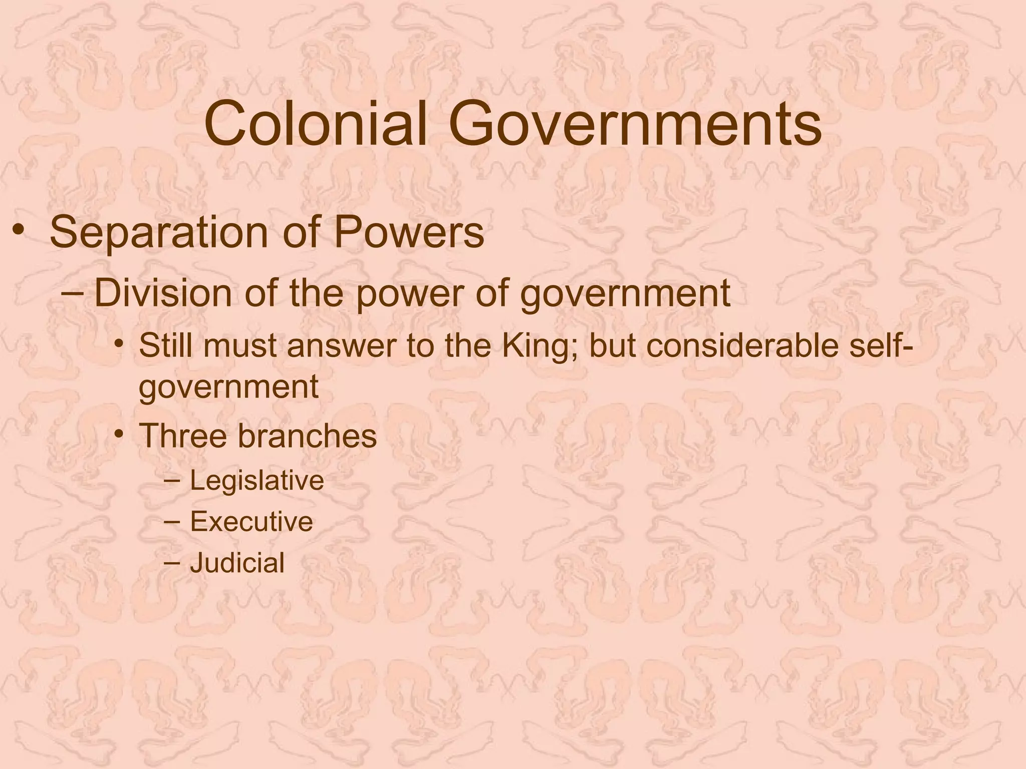 Colonial government | PPT | Law