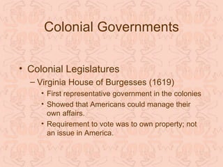 Colonial government | PPT | Law