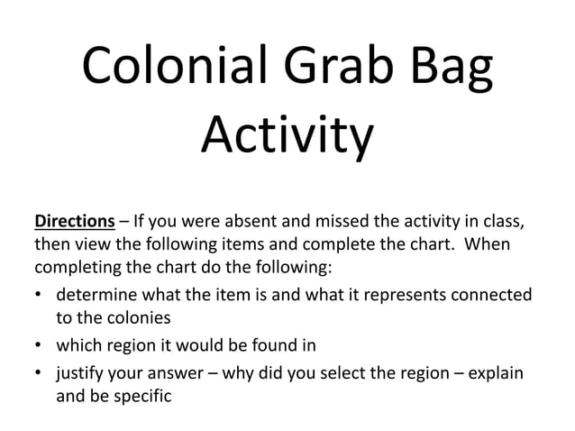 Colonial grab bag | PPT