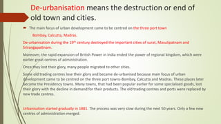 COLONIALISM AND URBAN CHANGE CLASS 8TH DAV | PPTX