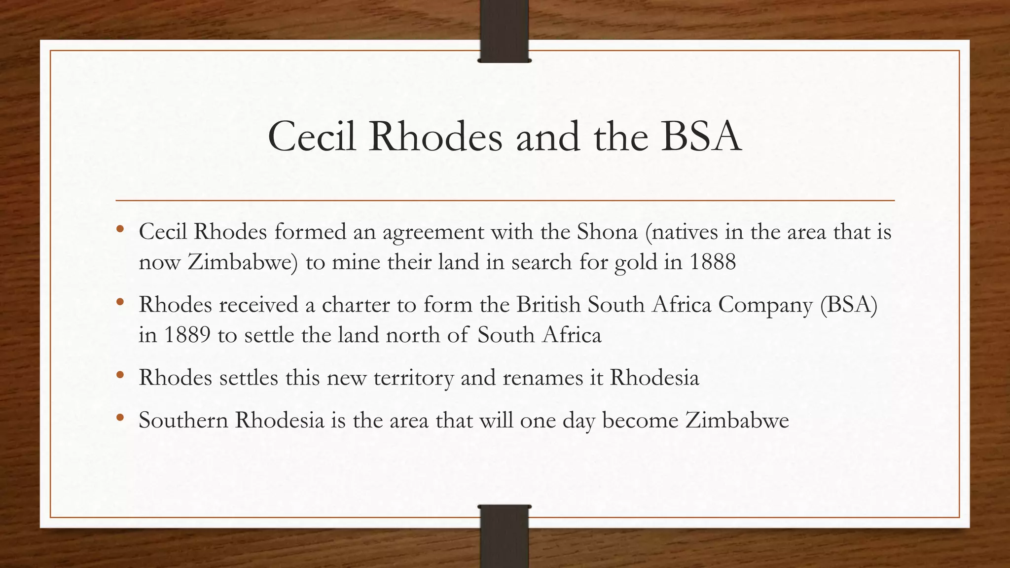 Colonialism in Zimbabwe | PPTX