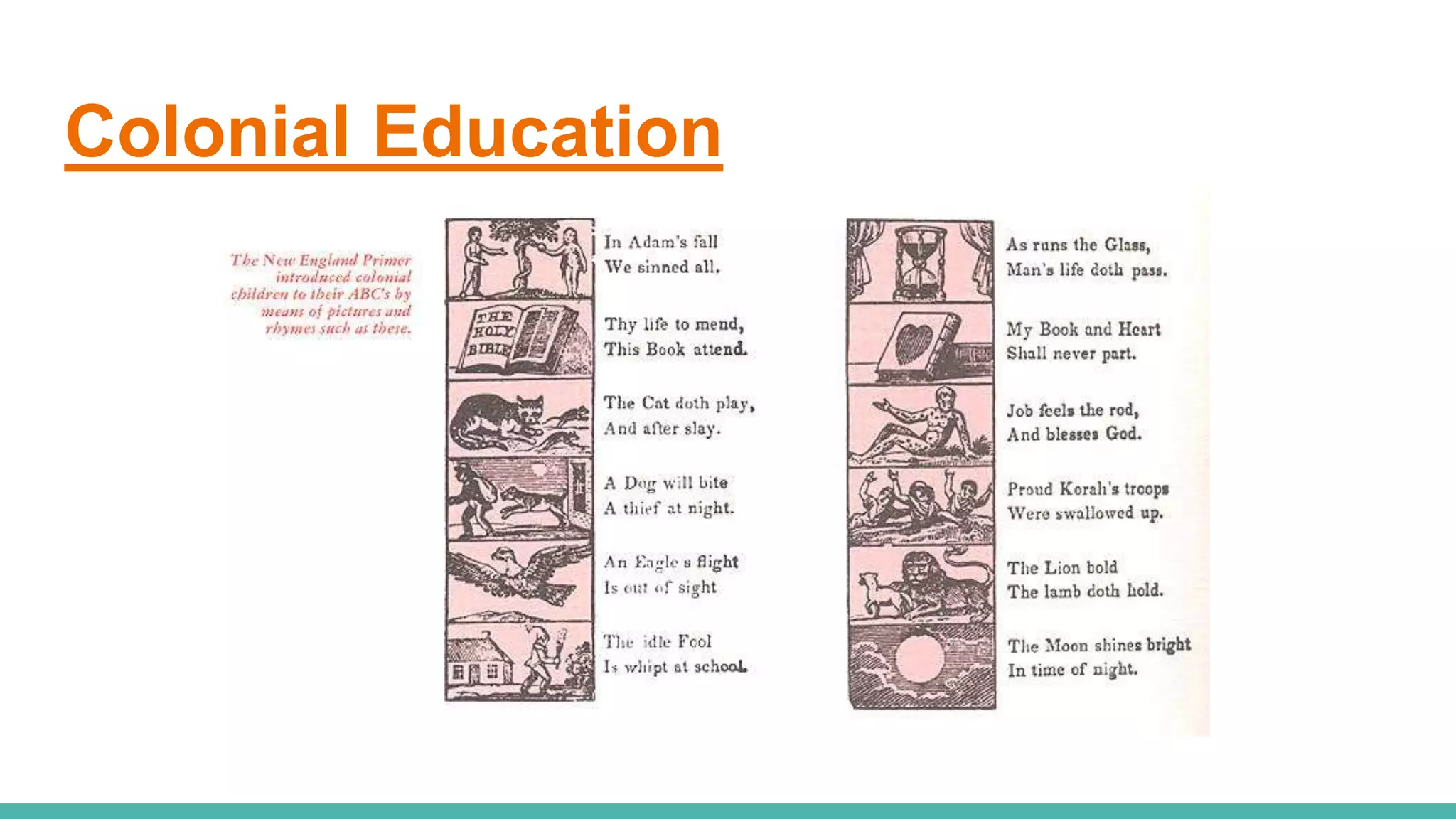 Colonial Life-children, school, and medicine | PPT