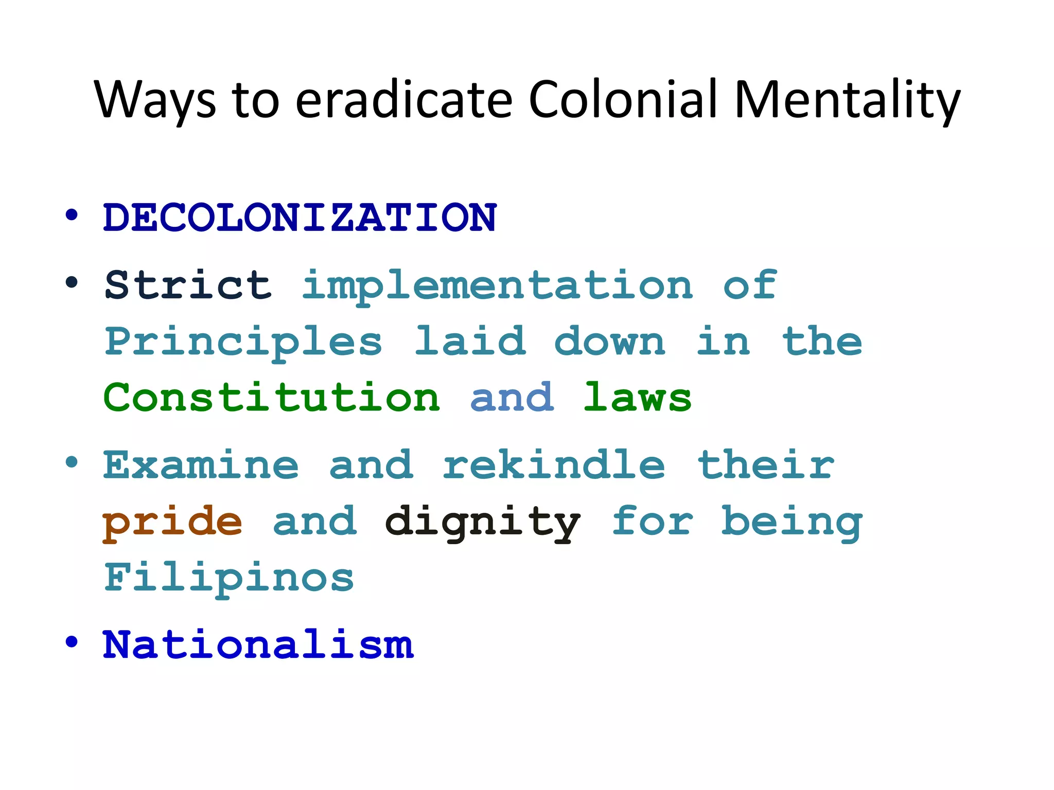 Colonial mentality | PPTX
