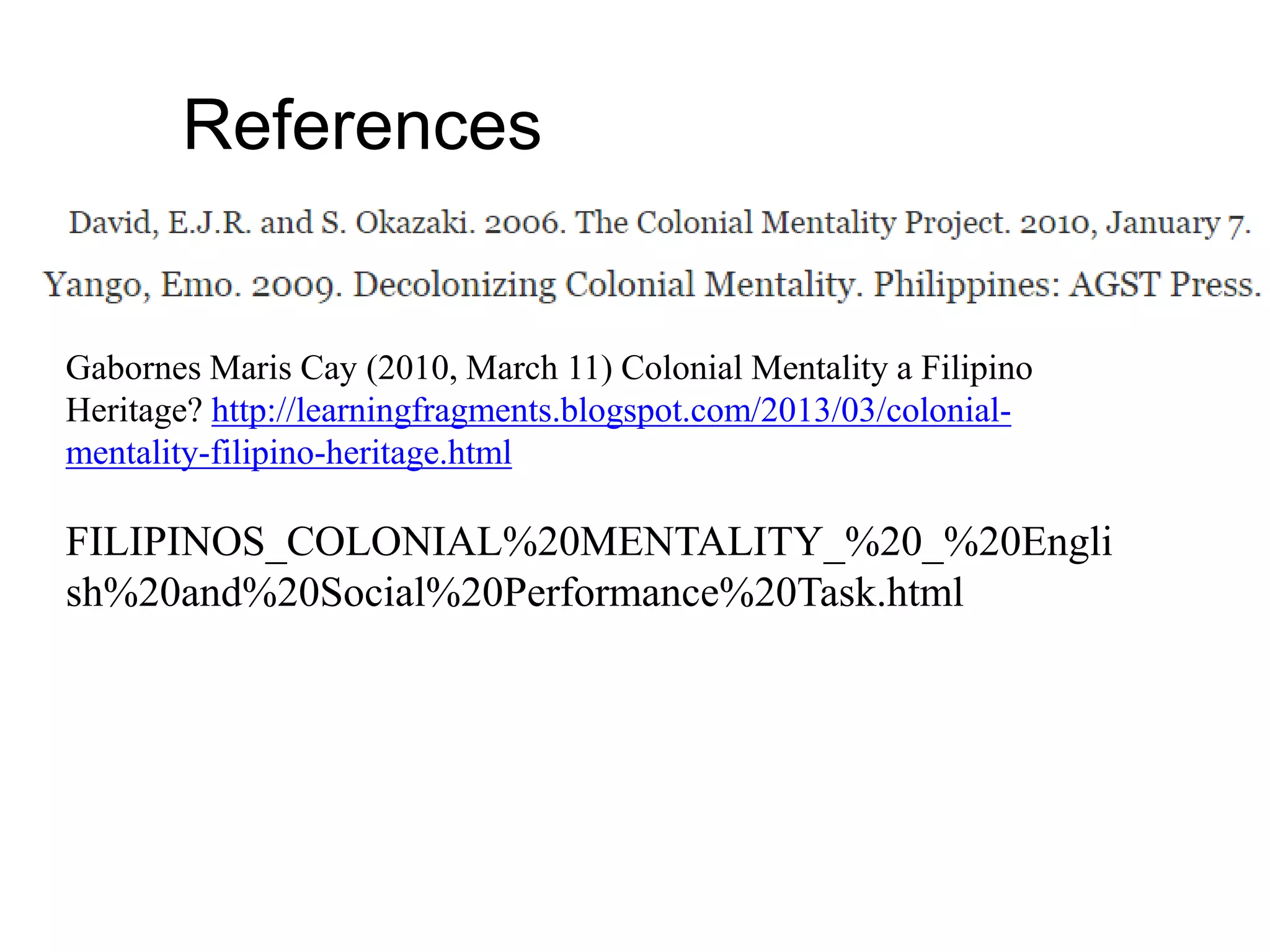 Colonial mentality | PPTX