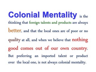 Colonial mentality | PPTX