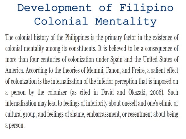 Colonial mentality | PPTX | Politics