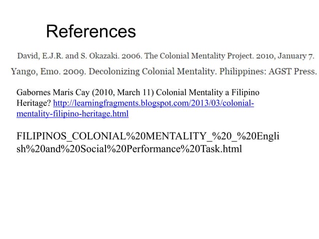 Colonial mentality | PPTX | Politics