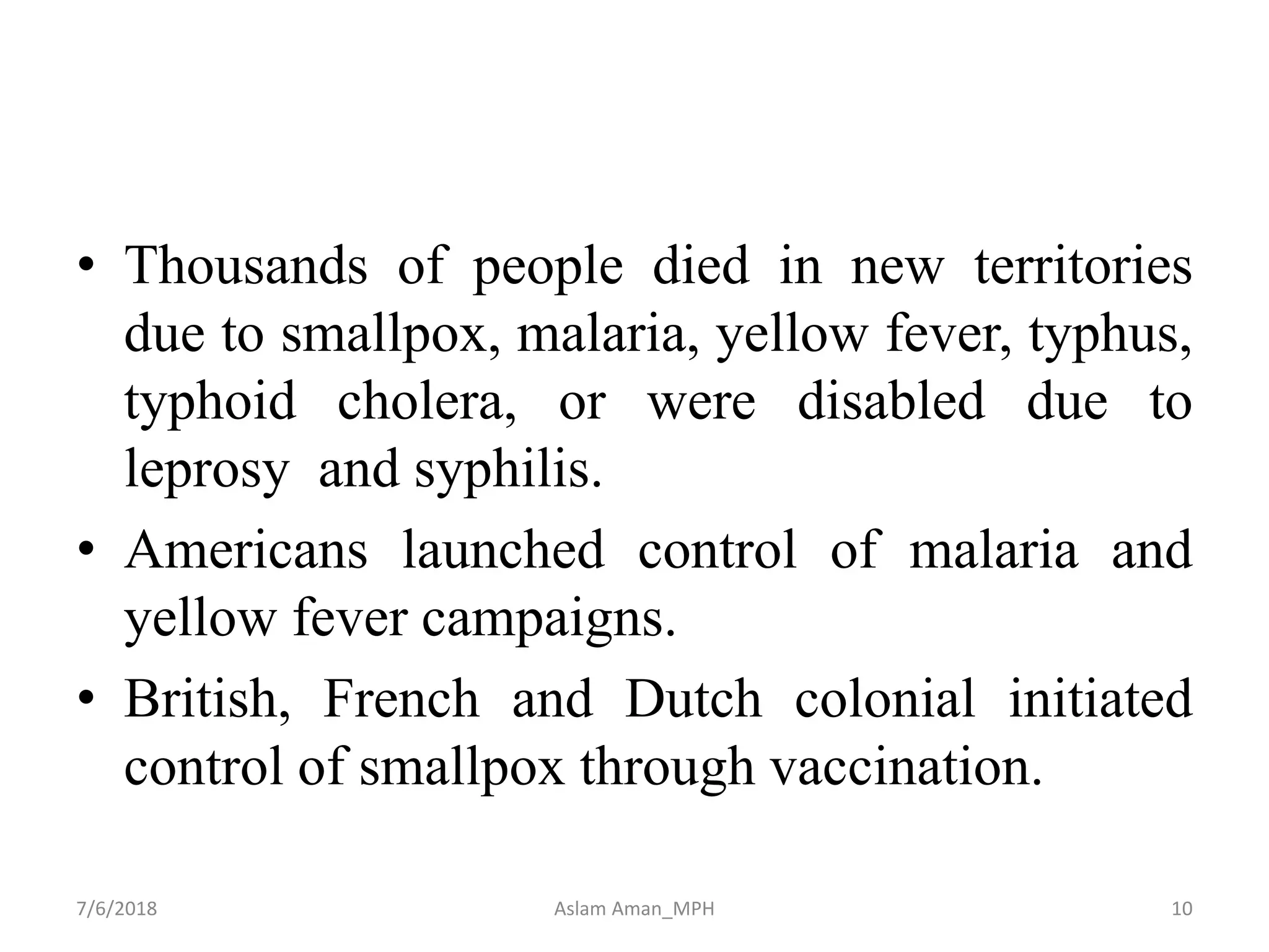 Colonial Public Health | PPT