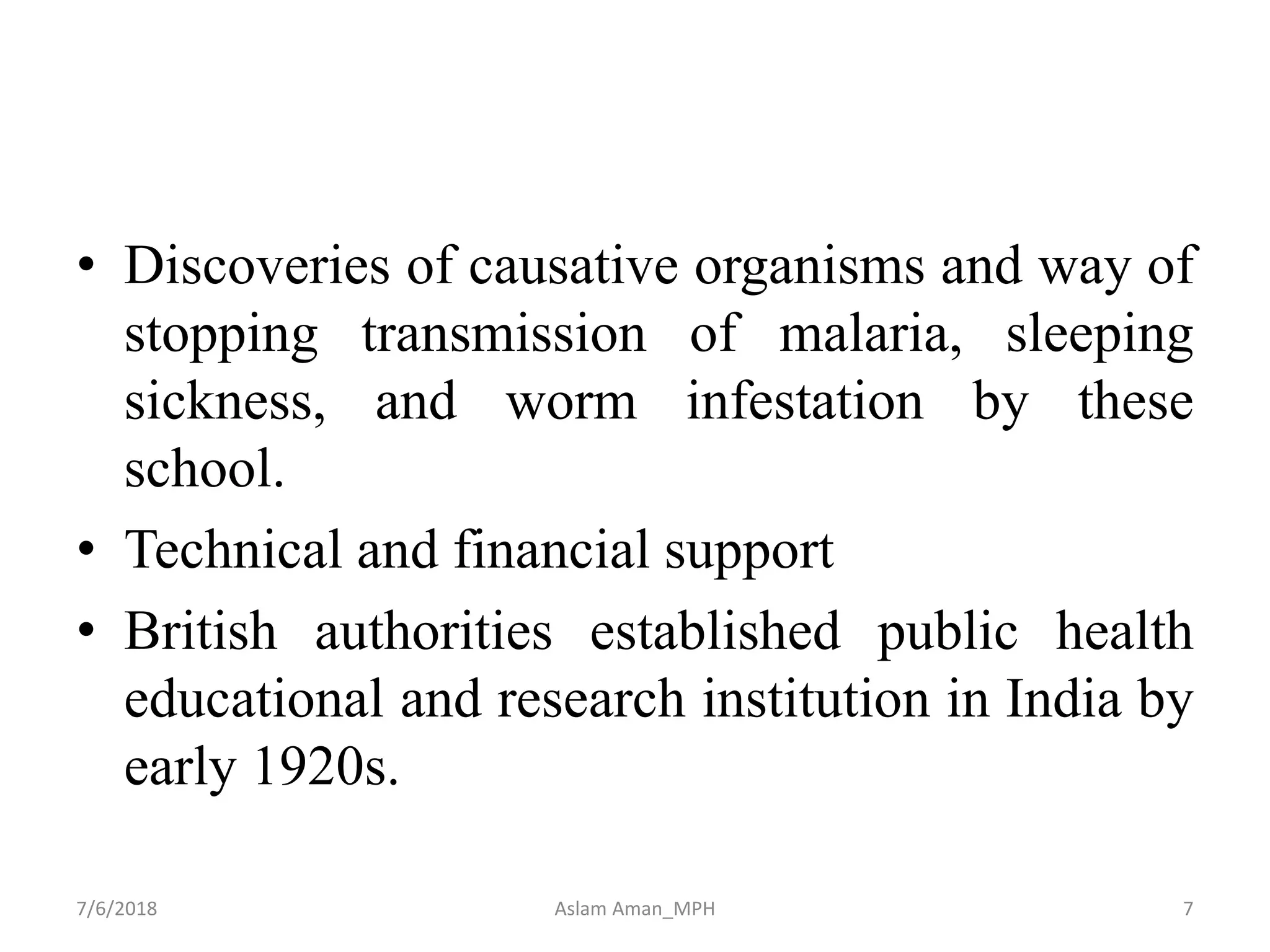 Colonial Public Health | PPT