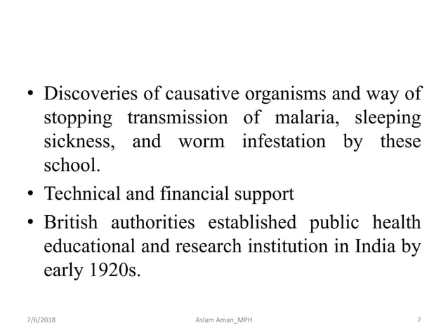 Colonial Public Health | PPT