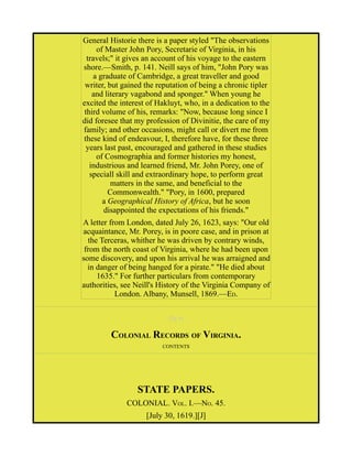 Colonial Records of Virginia, Free eBook | PDF