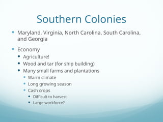 Colonial Regions in early American History | PPT