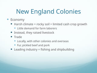 Colonial Regions in early American History | PPT