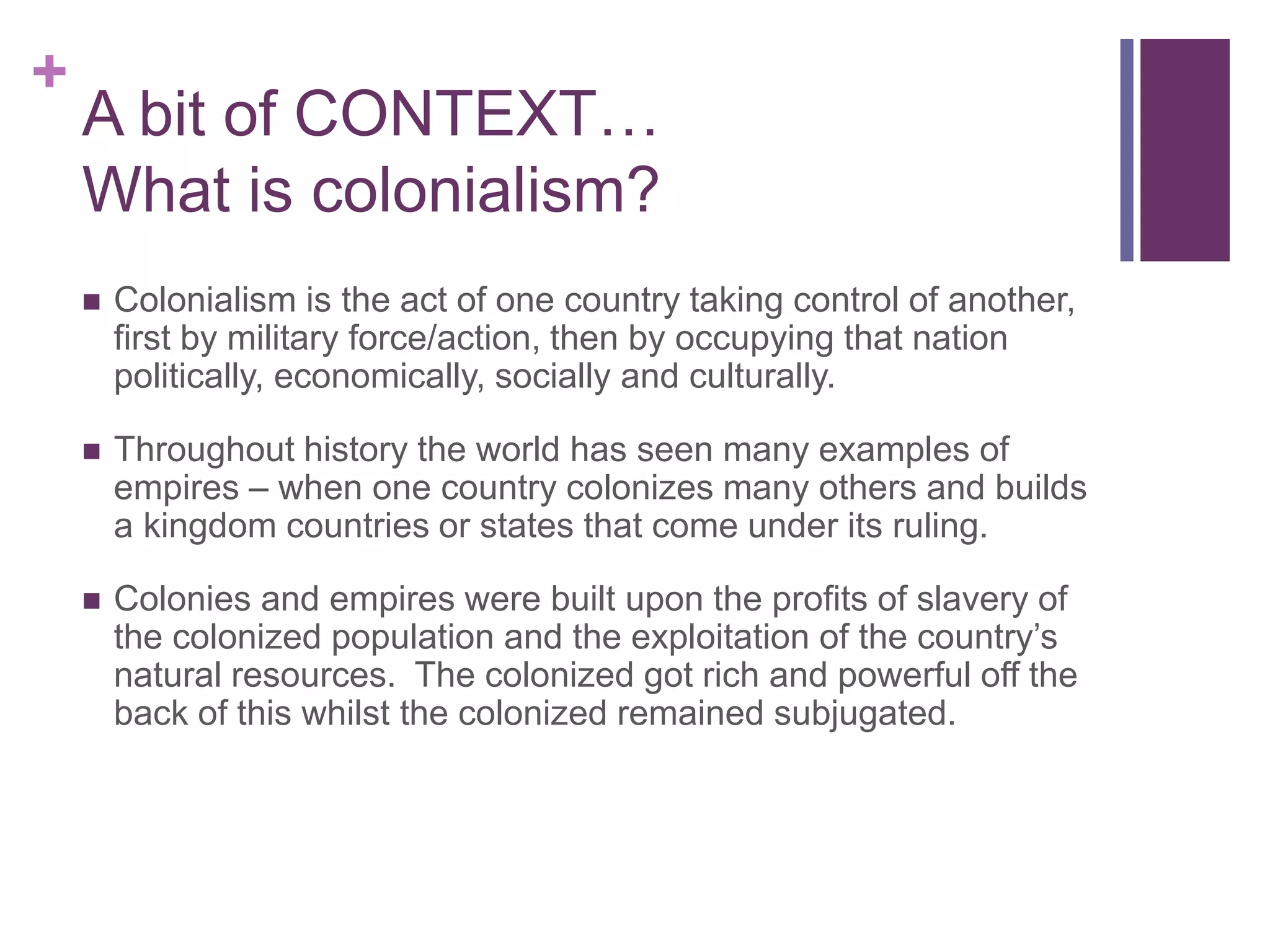 Colonialism, Post-colonialist Theory, Globalisation & the Media | PPTX