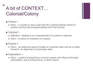 Colonialism, Post-colonialist Theory, Globalisation & the Media | PPTX