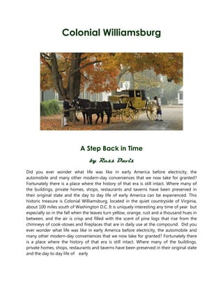 Colonial williamsburg | DOCX