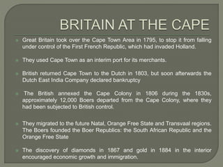 BRITISH COLONIZATION AT THE CAPE | PPTX