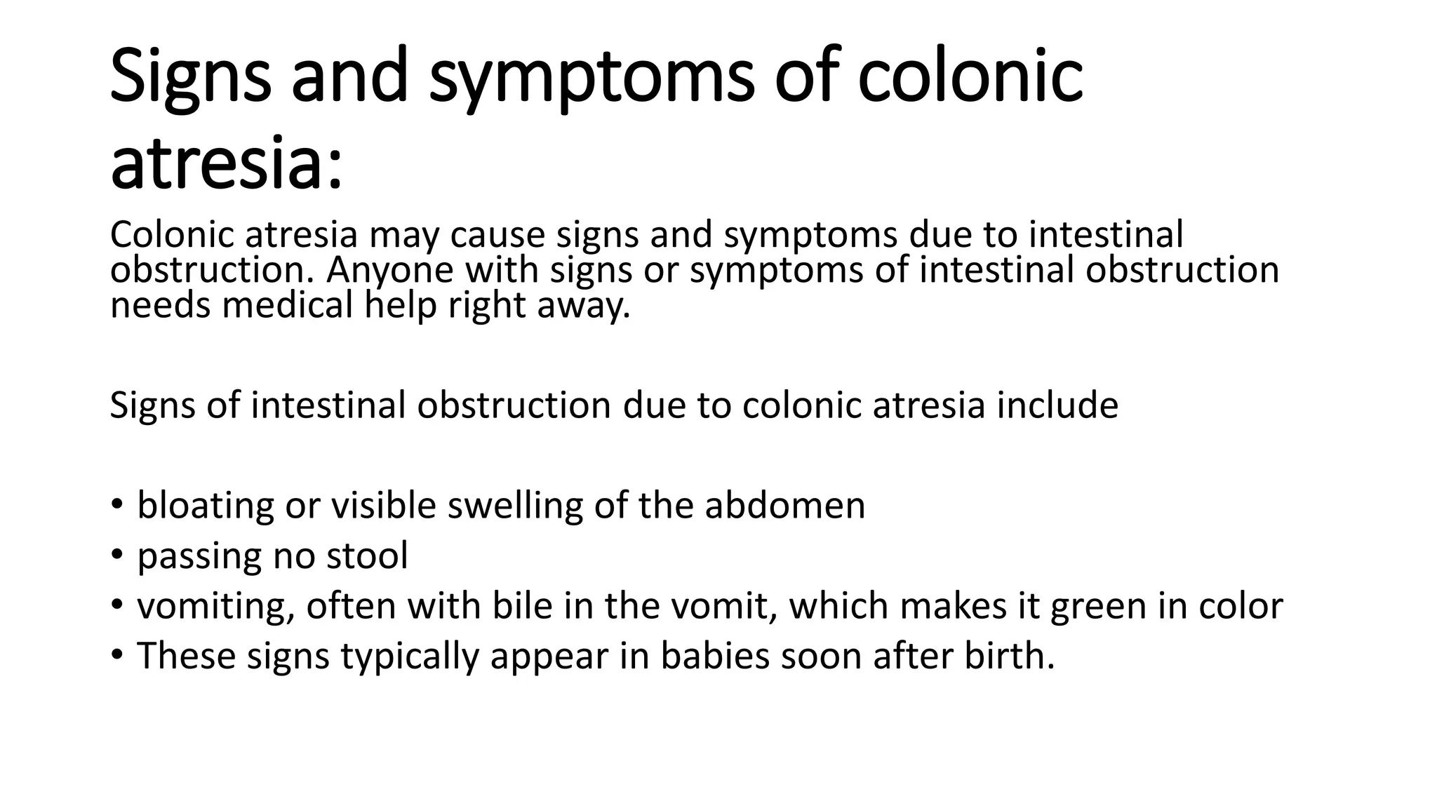 Colonic atresia | PPTX