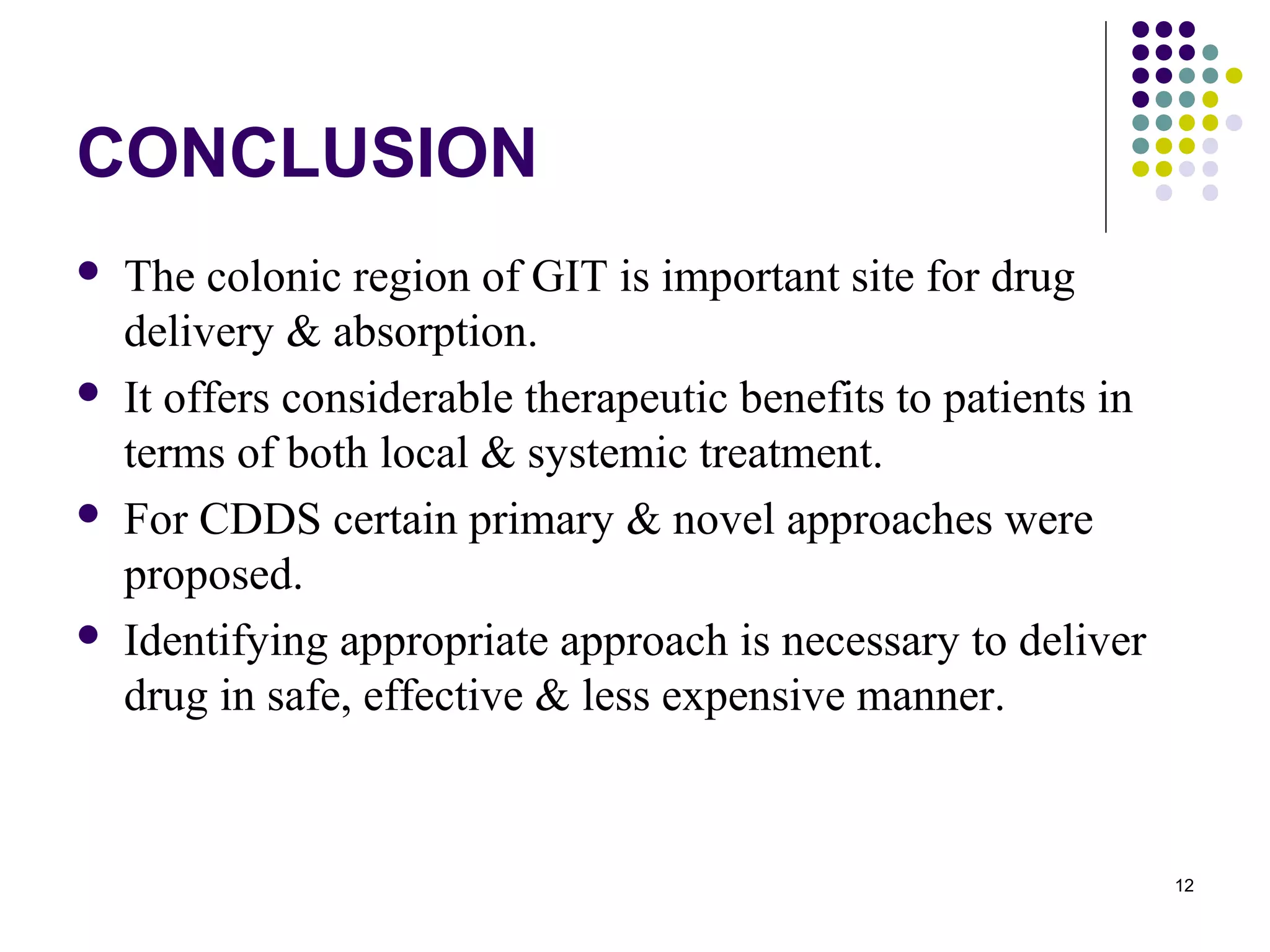 Colonic drug delivery system | PPT