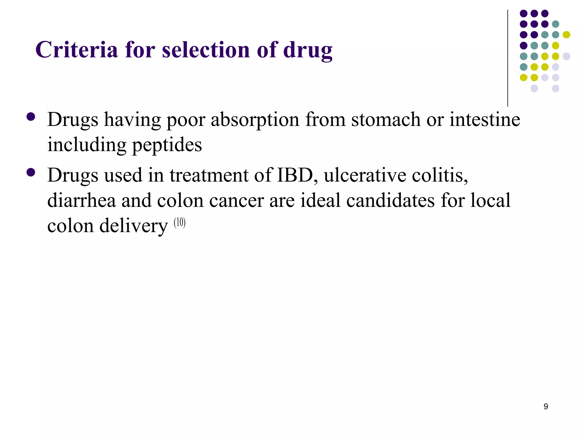 Colonic drug delivery system | PPT