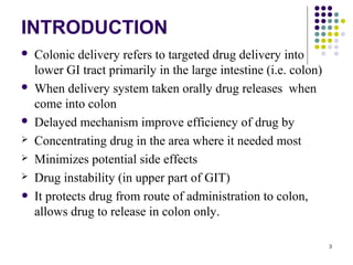 Colonic drug delivery system | PPT
