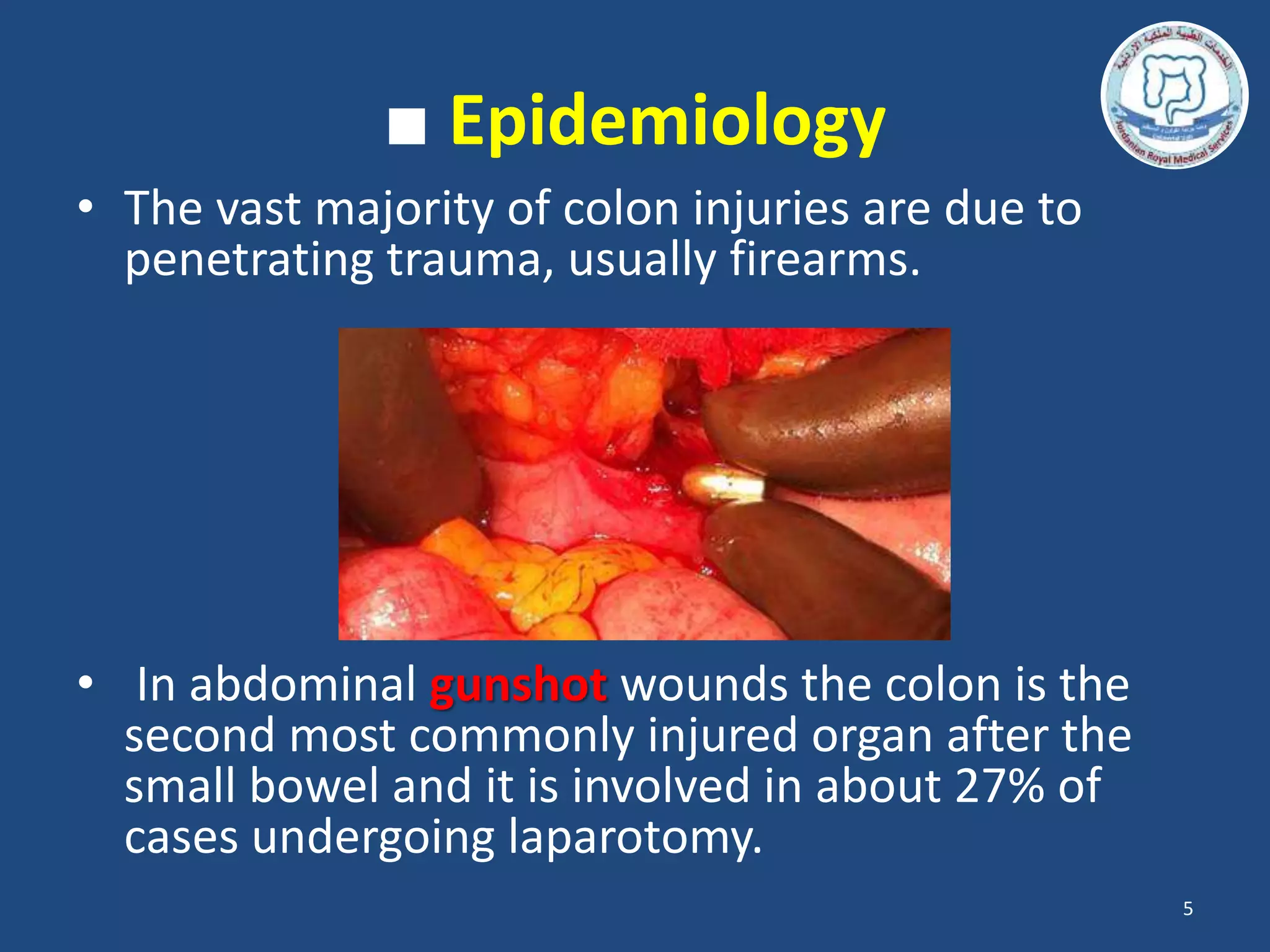 Colonic trauma, colon injury, colorectal trauma | PPTX