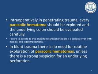 Colonic trauma, colon injury, colorectal trauma | PPTX