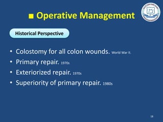 Colonic trauma, colon injury, colorectal trauma | PPTX