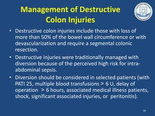 Colonic trauma, colon injury, colorectal trauma | PPTX