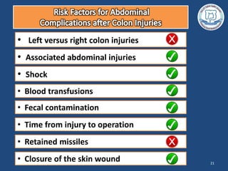 Colonic trauma, colon injury, colorectal trauma | PPTX