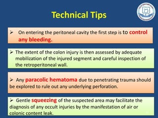 Colonic trauma, colon injury, colorectal trauma | PPTX
