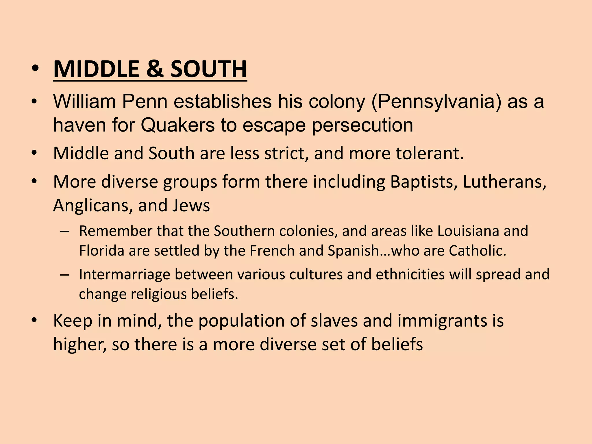 Colonies and religion | PPTX