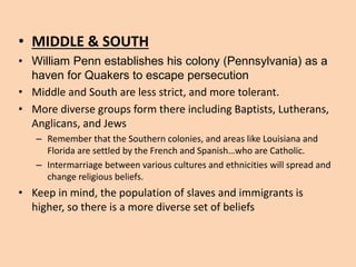 Colonies and religion | PPT