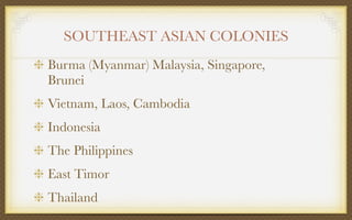 Colonial History of Southeast Asia | KEY
