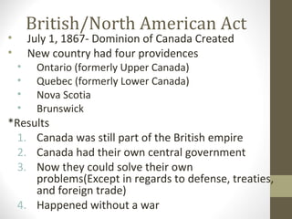 History of Canada- Exploration, Colonization, & Changes in Power | PPT
