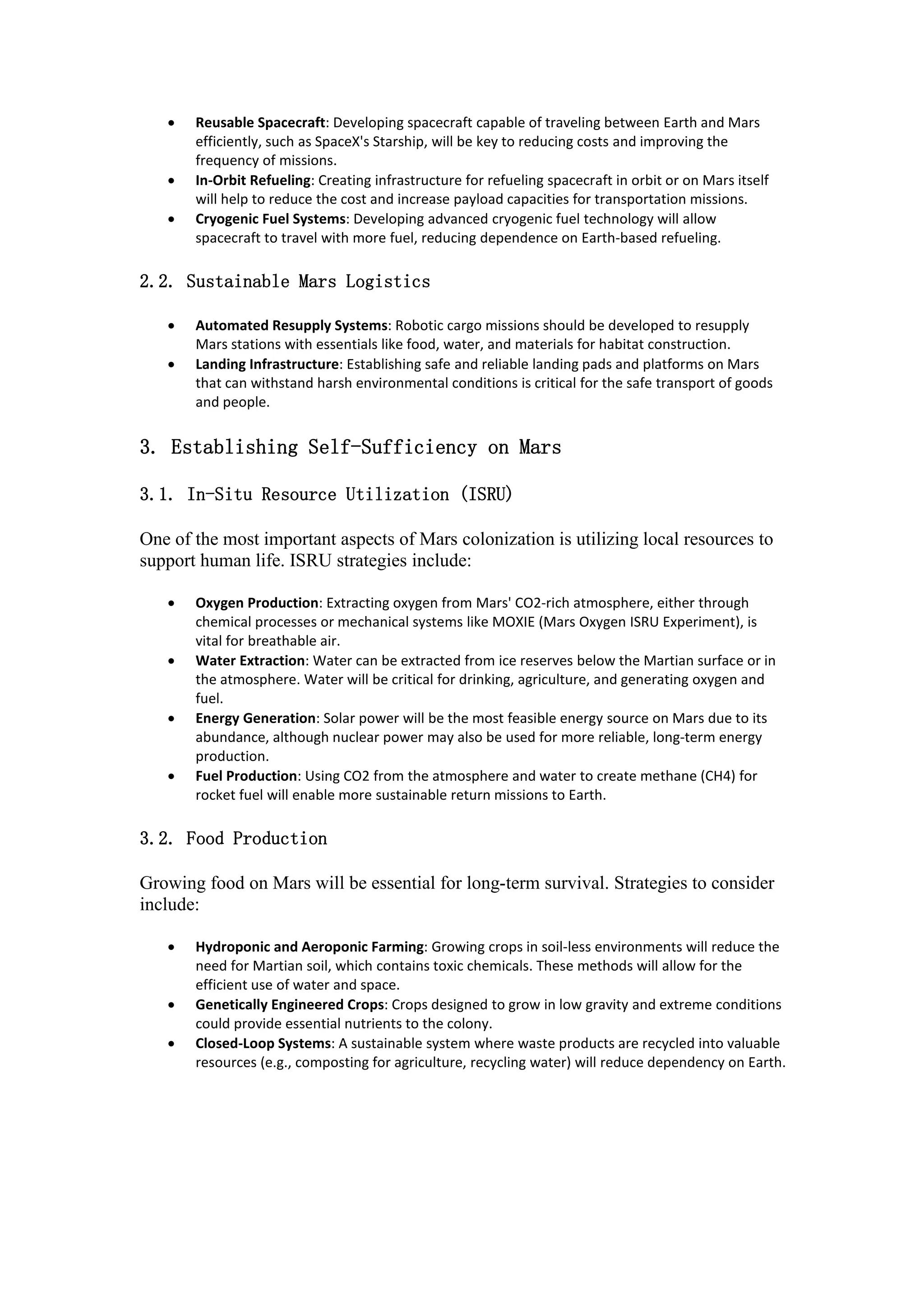 Colonization of Mars: Best Practices and Strategies | PDF