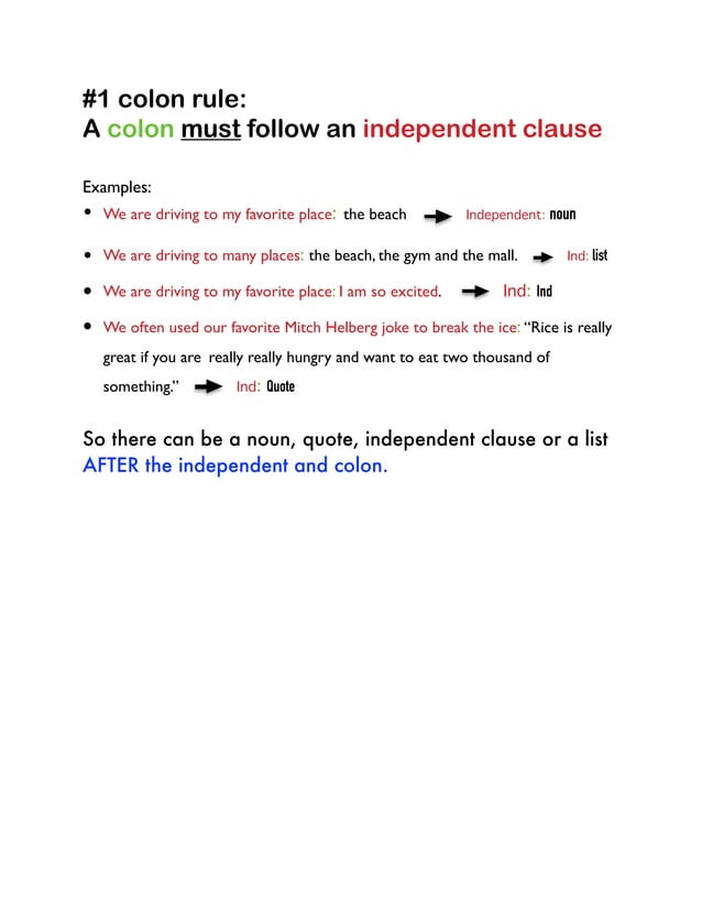 Colons #1 Rule | PDF