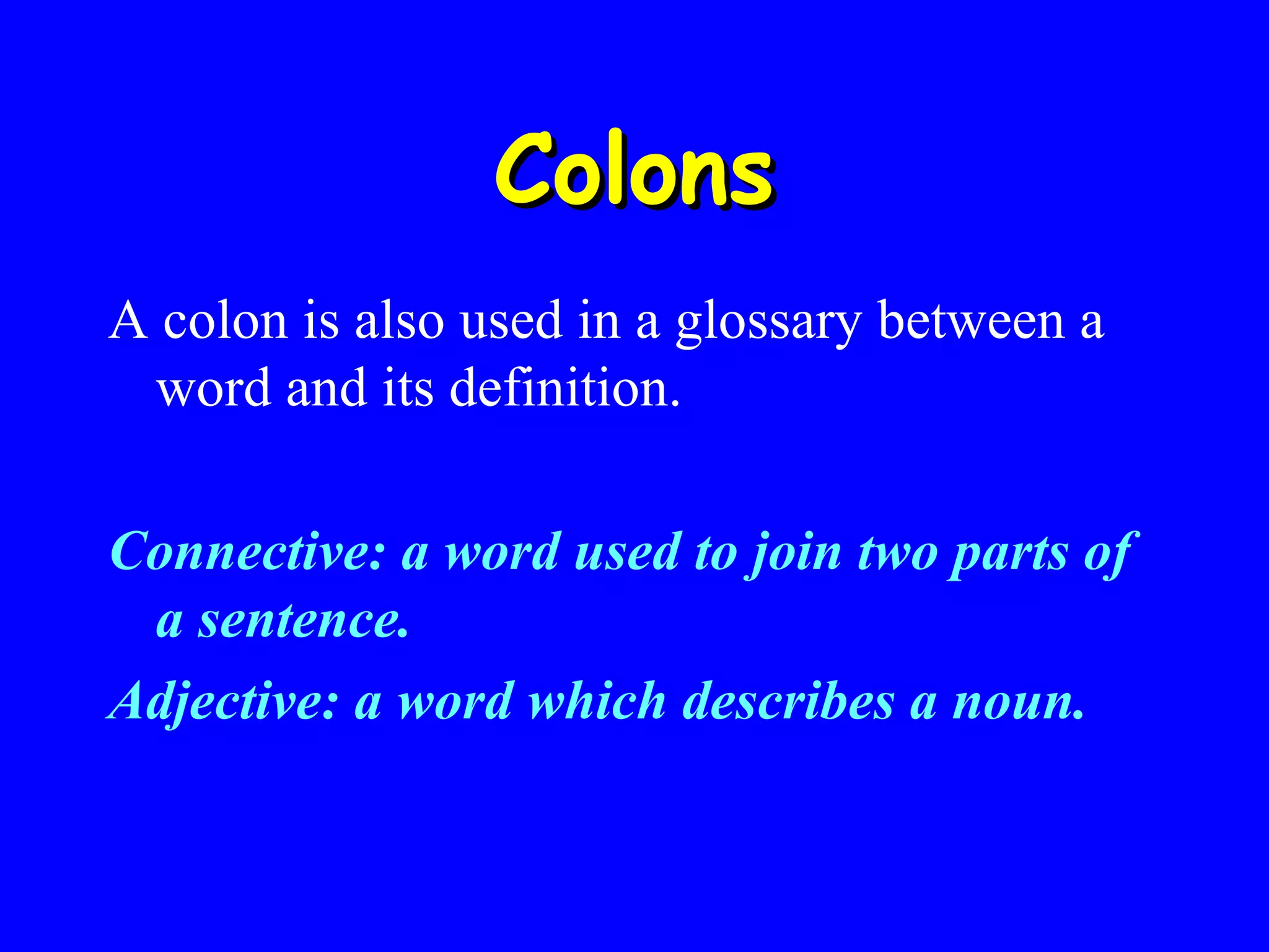 Colons and semicolons | PPT