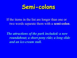 Colons and semicolons | PPT
