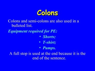 Colons and semicolons | PPT