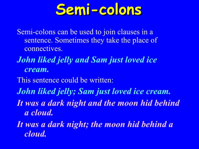 Colons and semicolons | PPT