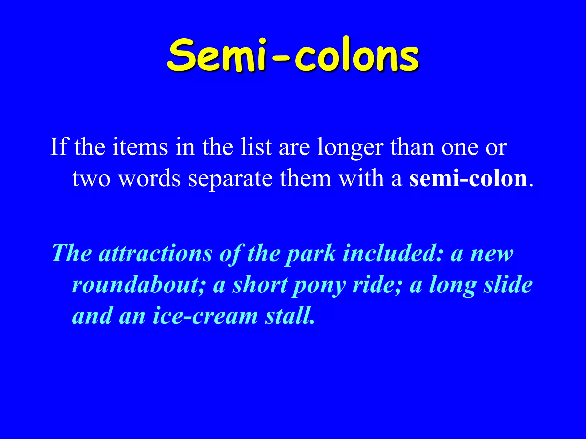 Colons and semicolons | PPT