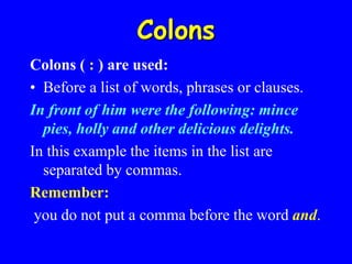 Colons and semicolons | PPT
